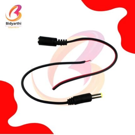 DC Jack Male-Female Pair Connector with Wire 120mm – Bidyarthi