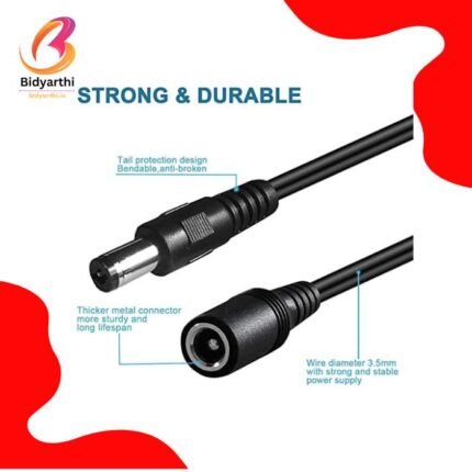 DC Jack Male-Female Pair Connector with Wire 120mm – Bidyarthi